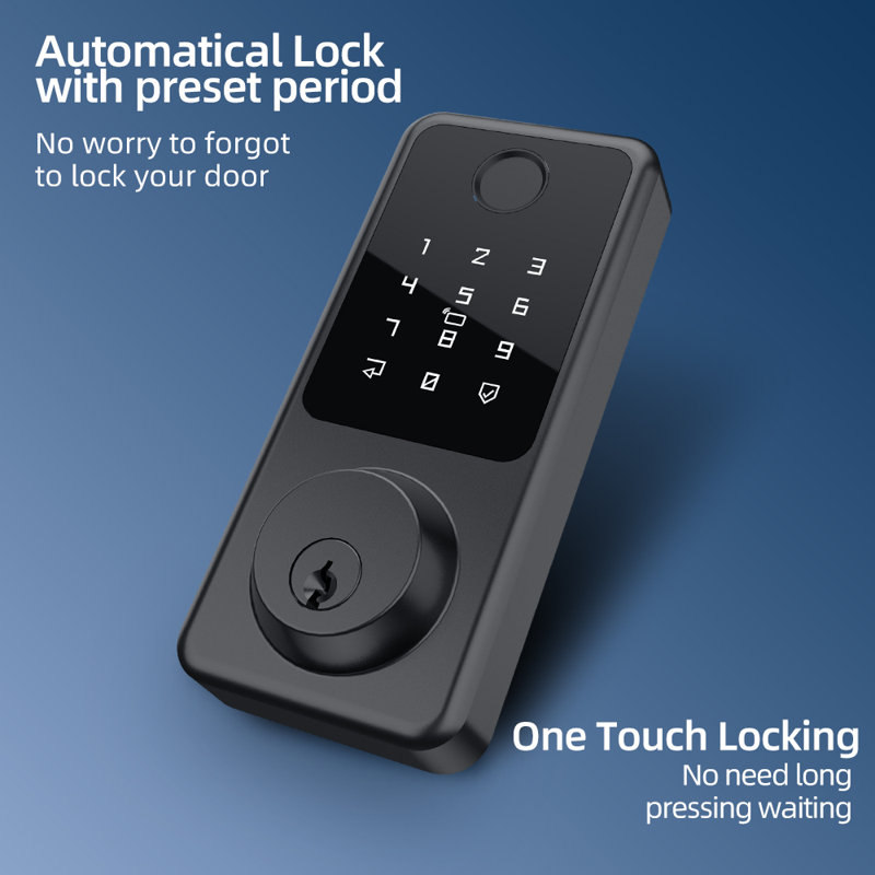 Secusly Smart Door Lock For Front Door Electronic Deadbolt with Bluetooth & Reviews | Wayfair